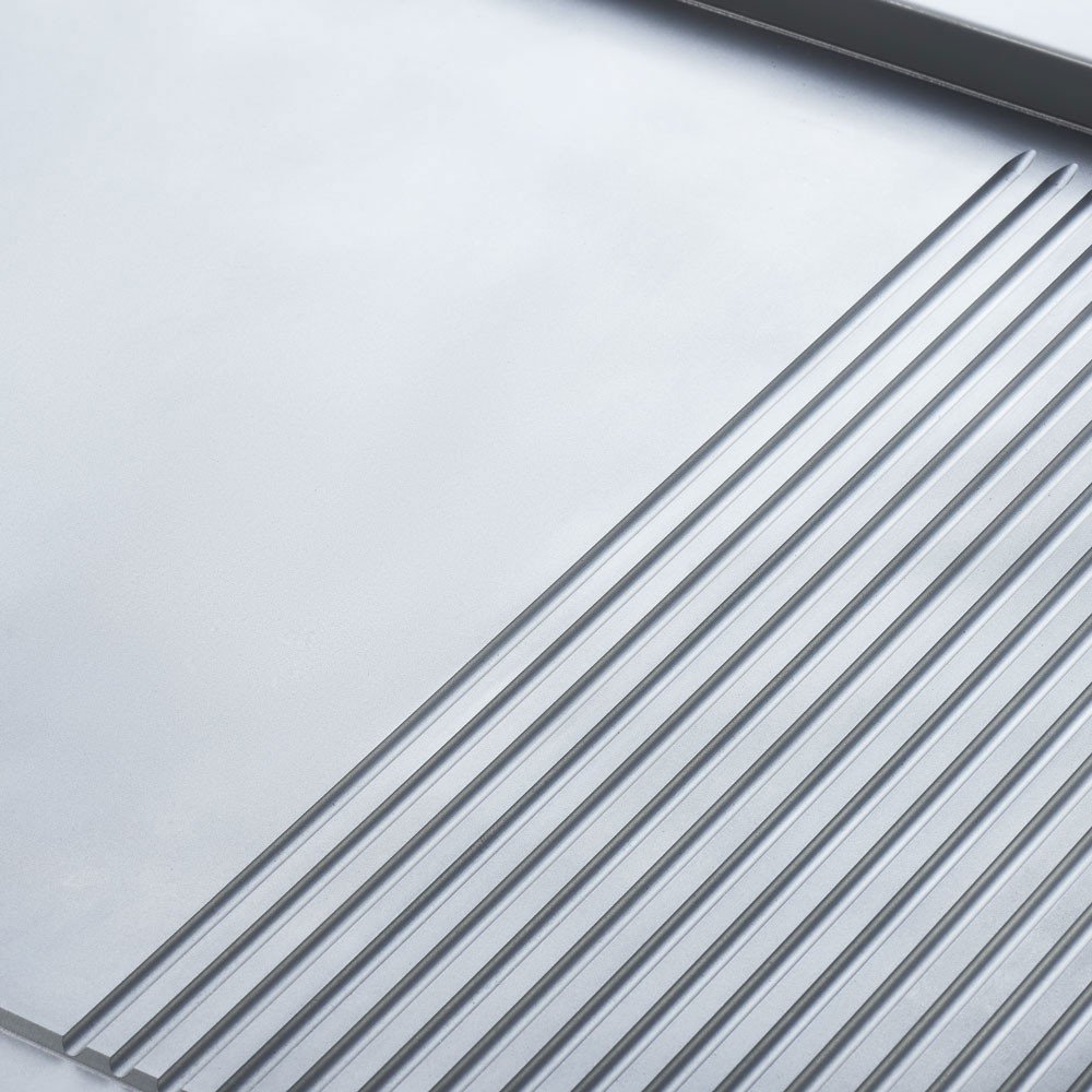 Plancha Acero Mitad Ranurada 80 Eléctrica con Mesa Trifásica Stalgast